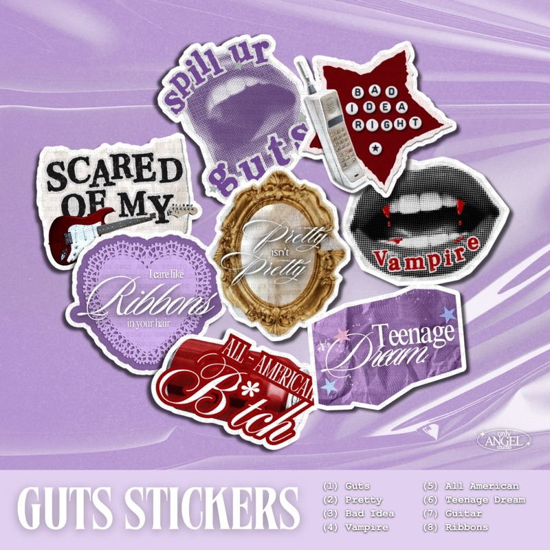 Guts STICKER | Olivia Rodrigo Guts Album Inspired | Only Angel Studio ...