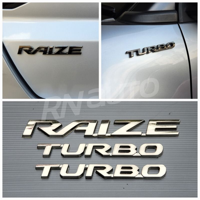 Black Chrome Logo Emblem Raize Turbo WRITING PACKAGE | Shopee Malaysia