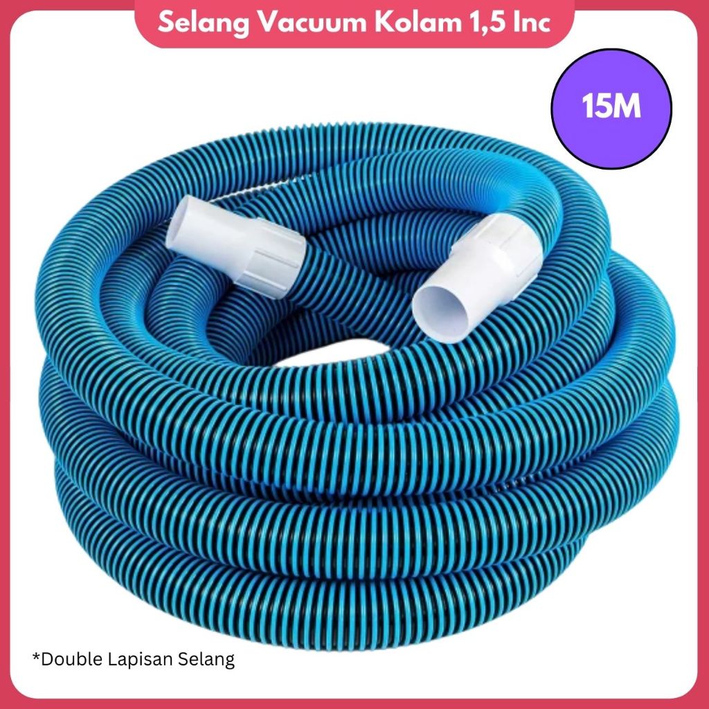 15 Meter Swimming Pool Vacuum Hose Flexible Vacuum Hose 1.5 Inch ...