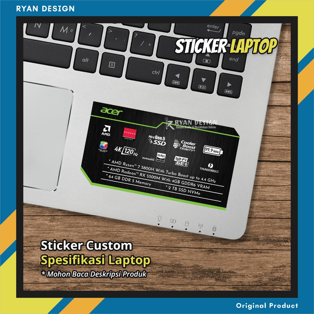 Laptop Logo Sticker Laptop Feature Specifications Sticker Nvidia RTX ...