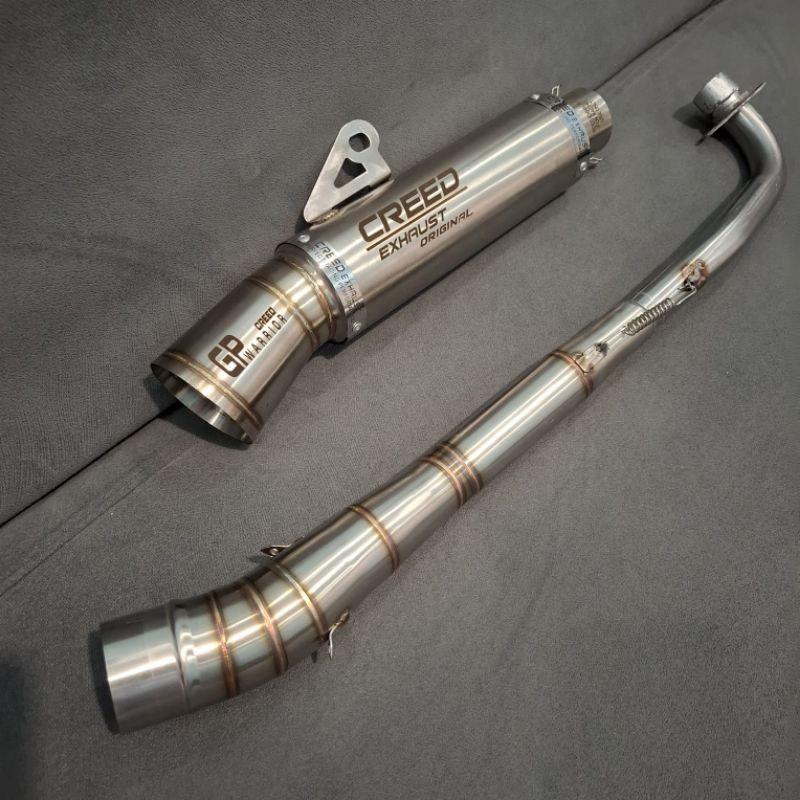 Creed exhaust conical open specs 1 set big elbow Rj 115/125 wave 100 ...