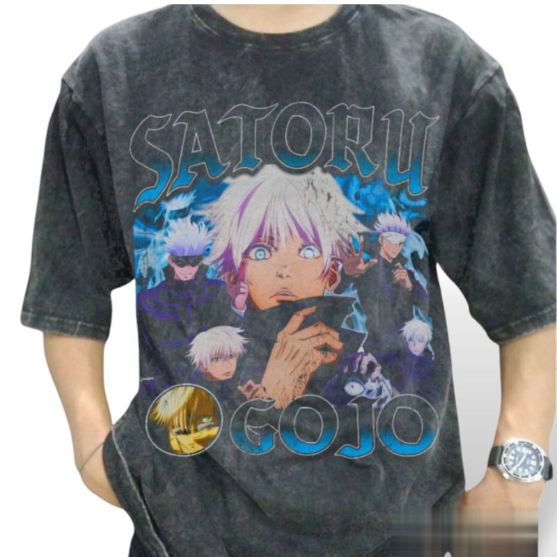 Satoru GOJO JUJUTSU KAISEN ANIME VINTAGE WASH T-SHIRT/SATORU GOJO ...