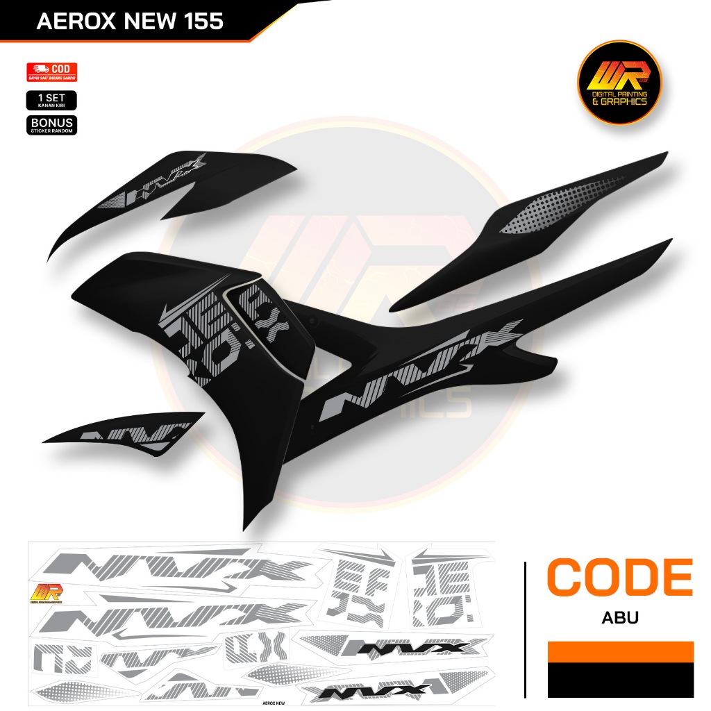 Aerox New 155 Striping Nvx Aerox Sticker Clear Transparent Material ...