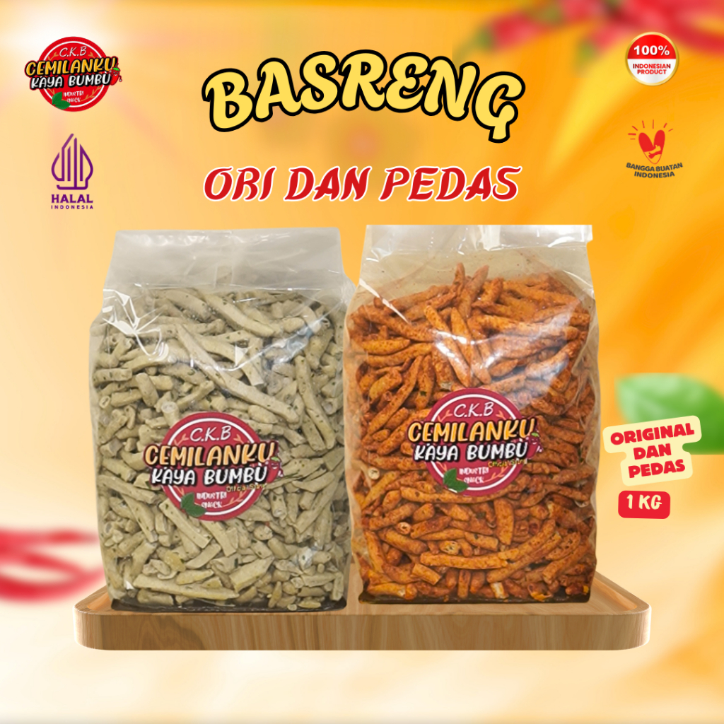 Snackku - 1Kg Original and Spicy Orange Leaf Spicy Basreng | Shopee ...