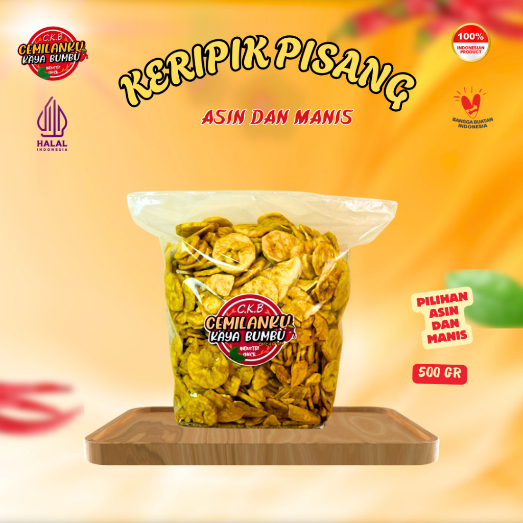 Snackku - 500GR Premium Banana Chips, Salty and Sweet Flavor Variants | Shopee Malaysia