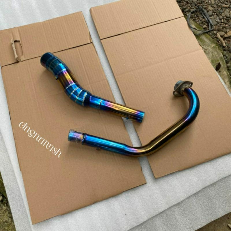 (l9w)pipe Big elbow 51mm bluegold for rusi mojo 200, rusi gamma 200 ...