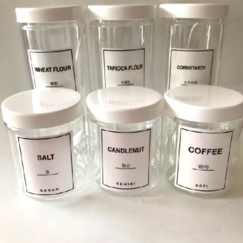 PUTIH (NEW Label) Kitchen Spice Jar Material WHITE PLASTIC AESTHETIC ...