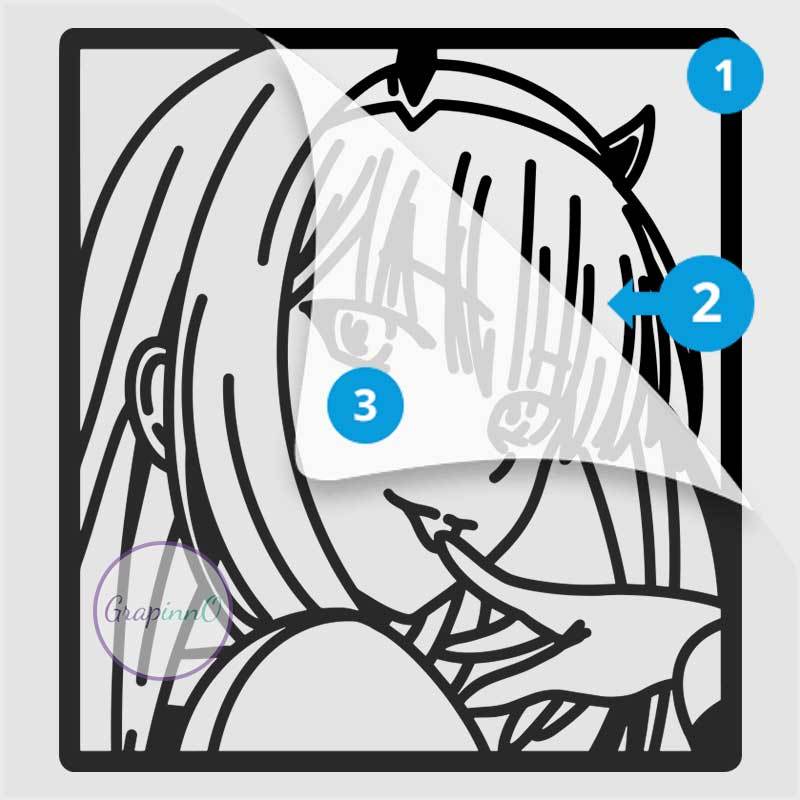 Zero Two Sticker Darling In The Franxx Decal Rest Palm Laptop Mac ...