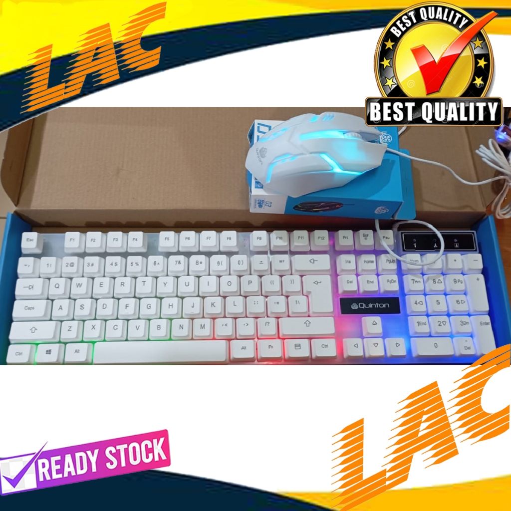 PUTIH White Rainbow Combo Gaming Mouse Keyboard | Shopee Malaysia