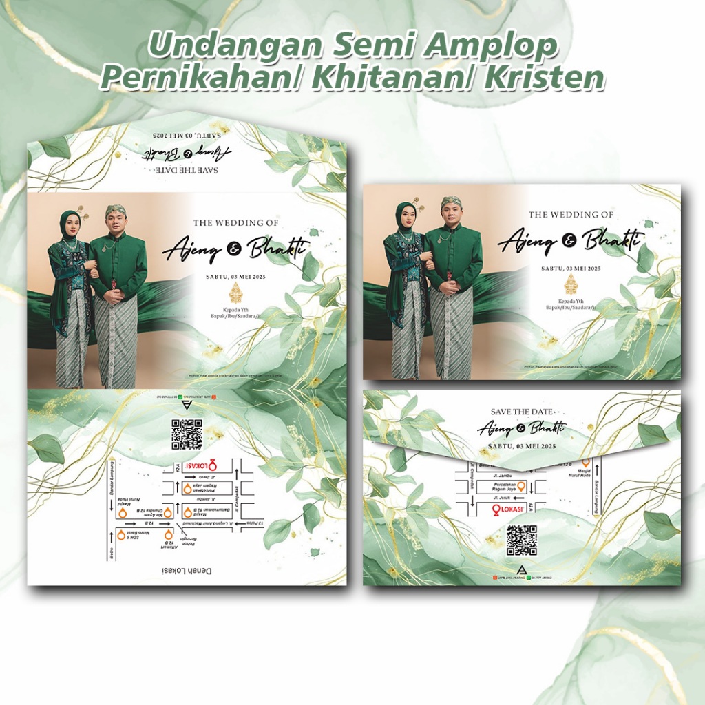 HIJAU Circumcision Wedding Invitation Christian Invitation Semi ...