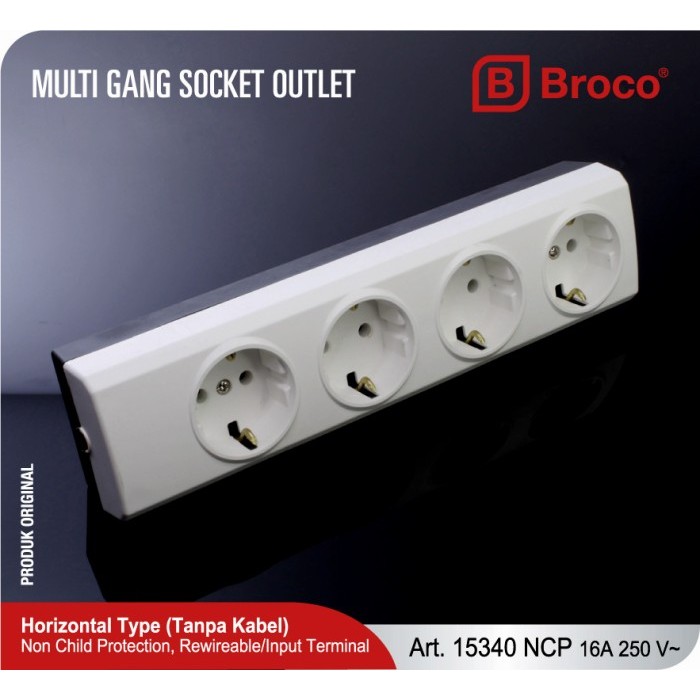 Broco Socket 4 Hole Non Child Protection / Cordless Electrical Plug ...