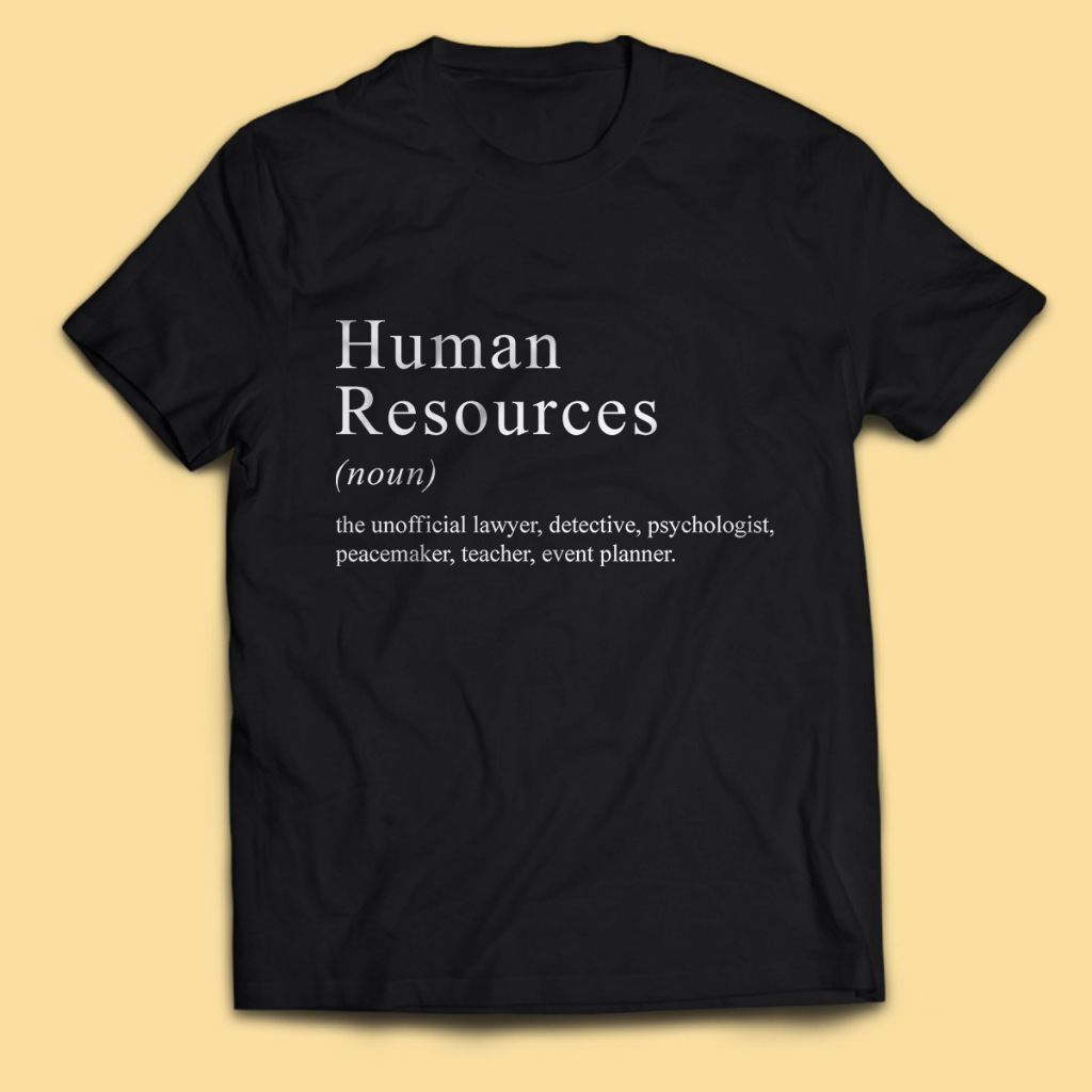 Men's T-shirt with HUMAN RESOURCES HRD Words Adult Unisex Tops PakeKaos ...