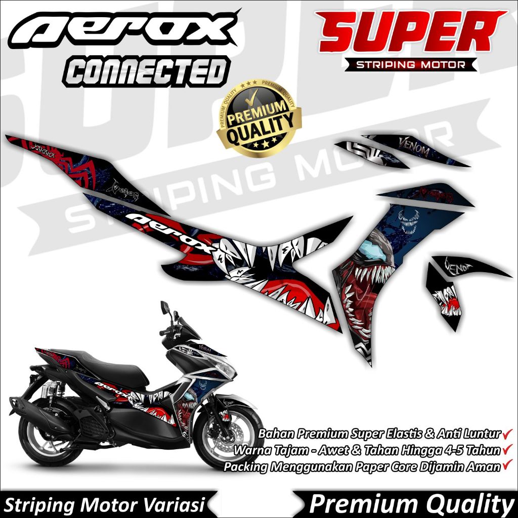 Aerox 155 Connected Anti Fade Sticker Cool Aerox Striping Aerox 155 New ...