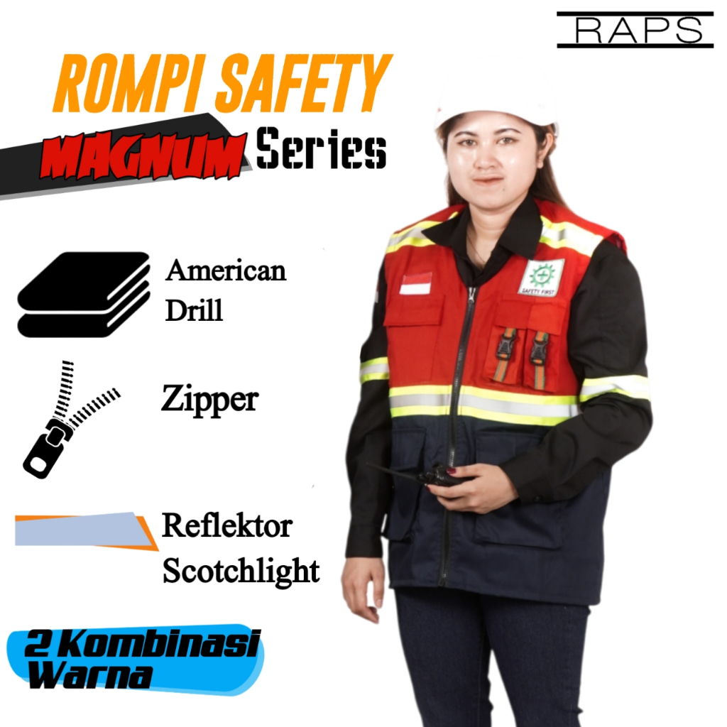 MERAH Navy Combination Red Safety Vest - K3 Safety Vest - Work Vest ...