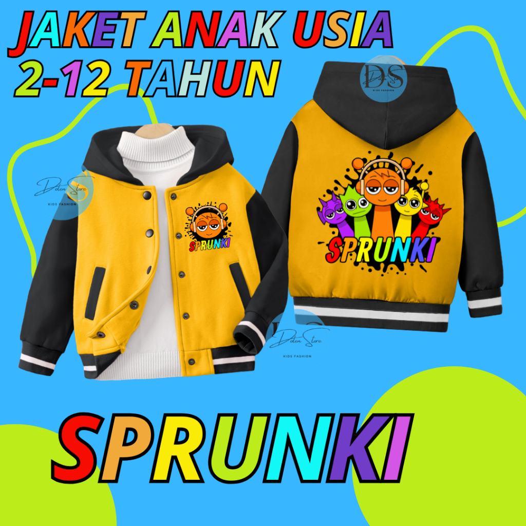 NEWEST SPRUNKI CHILDREN'S JACKETS FOR AGES 2-12 YEARS | Shopee Malaysia