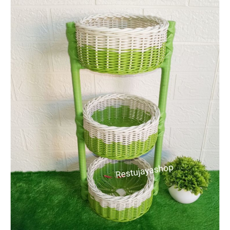 ONION RACKS and KITCHEN RACKS Rattan Stacking Shelves 3 RATTAN ...