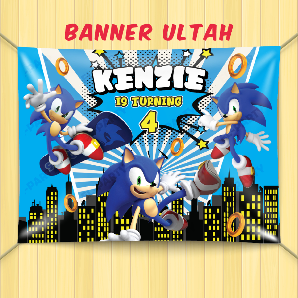 Sonic Birthday Banner Custom Name Banner Children's Birthday Party ...