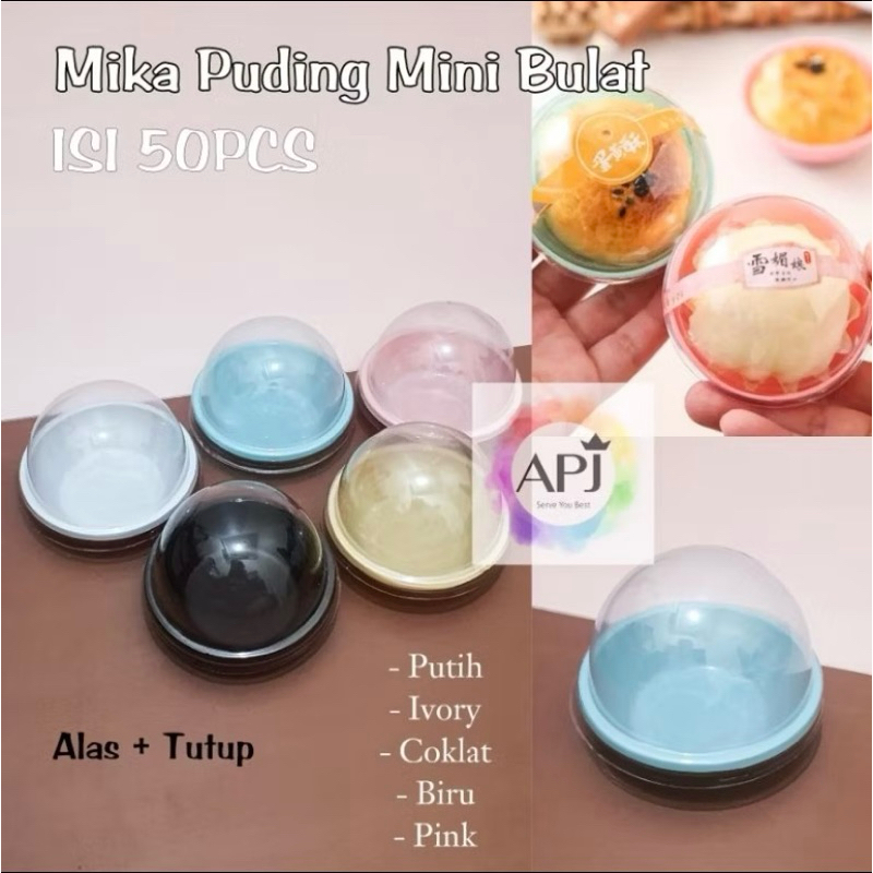 [50 Pcs] mika mochi daifuku / round crispy moon mica / mini pudding ...