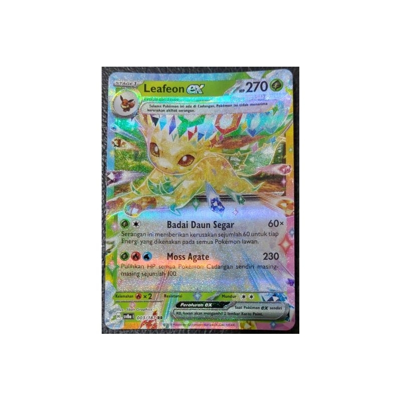 Pokemon TCG Card - Leafeon EX RR (sv8a) 003/187 | Shopee Malaysia