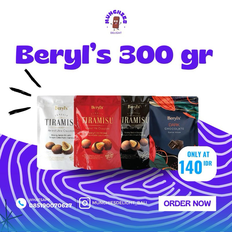 Beryl's Classic Chocolate 300 g / Chocolate Beryls / Beryls Classic Tiramisu / Beryls White ...