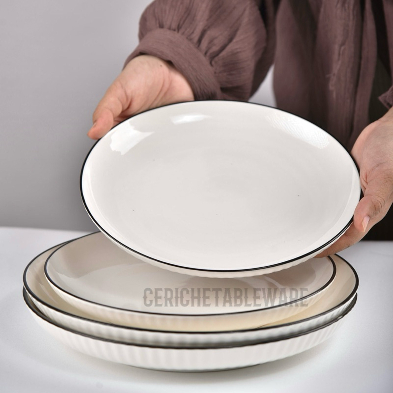 HITAM Ceriche Alma Plate Porcelain Ceramic / Beautiful Cafe Plate ...