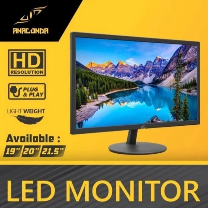 Led MONITOR ANACONDA 19 INCH HDMI VGA HD - MONITOR PC 19" UNIT NEW 100% ...