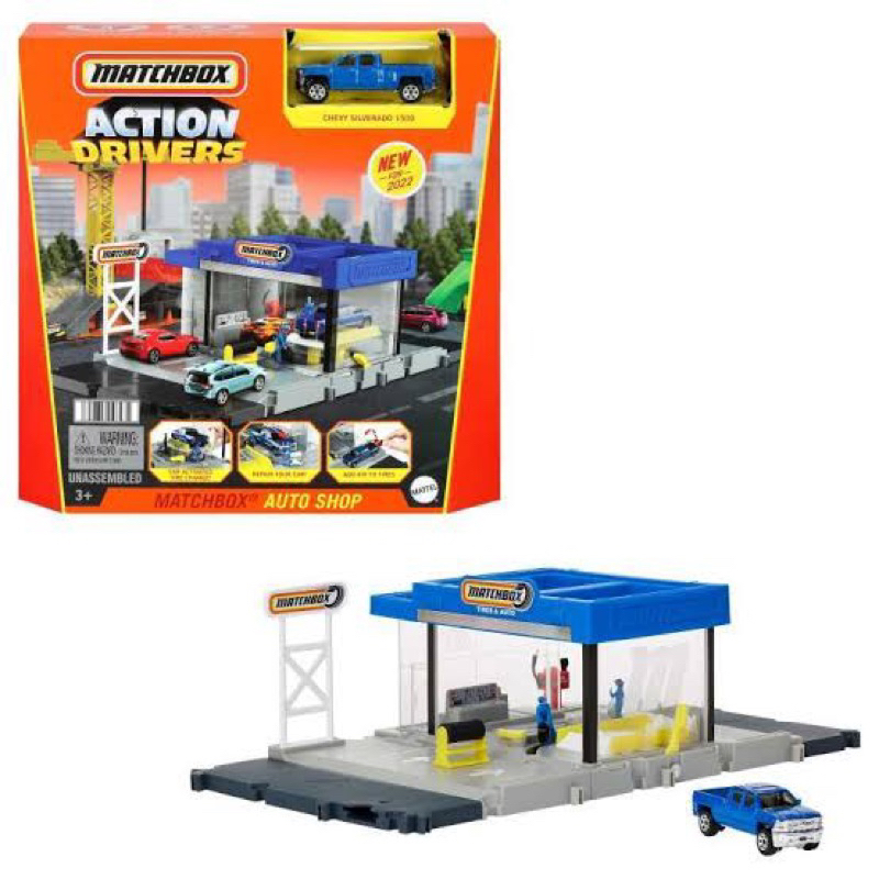 Matchbox ACTION DRIVER AUTO SHOP TIRE DRIVER PLAY SET TRACK SET - Chevy ...