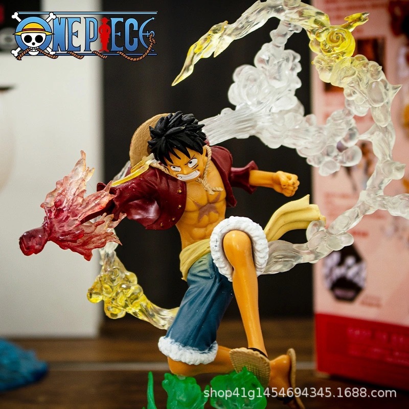 MERAH One piece luffy action figure with red hands boxing fire | Shopee ...