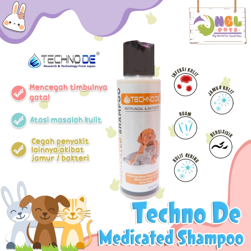 Techno DE MEDICATED Shampoo 100ml/Anti-bacterial & Anti-Fungal Shampoo ...