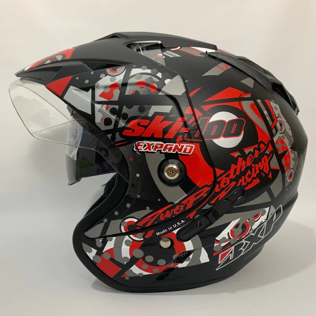 MERAH Helmet JP7 Skidoo Red Doff Double Visor SNI Helmet Helmet Adult ...