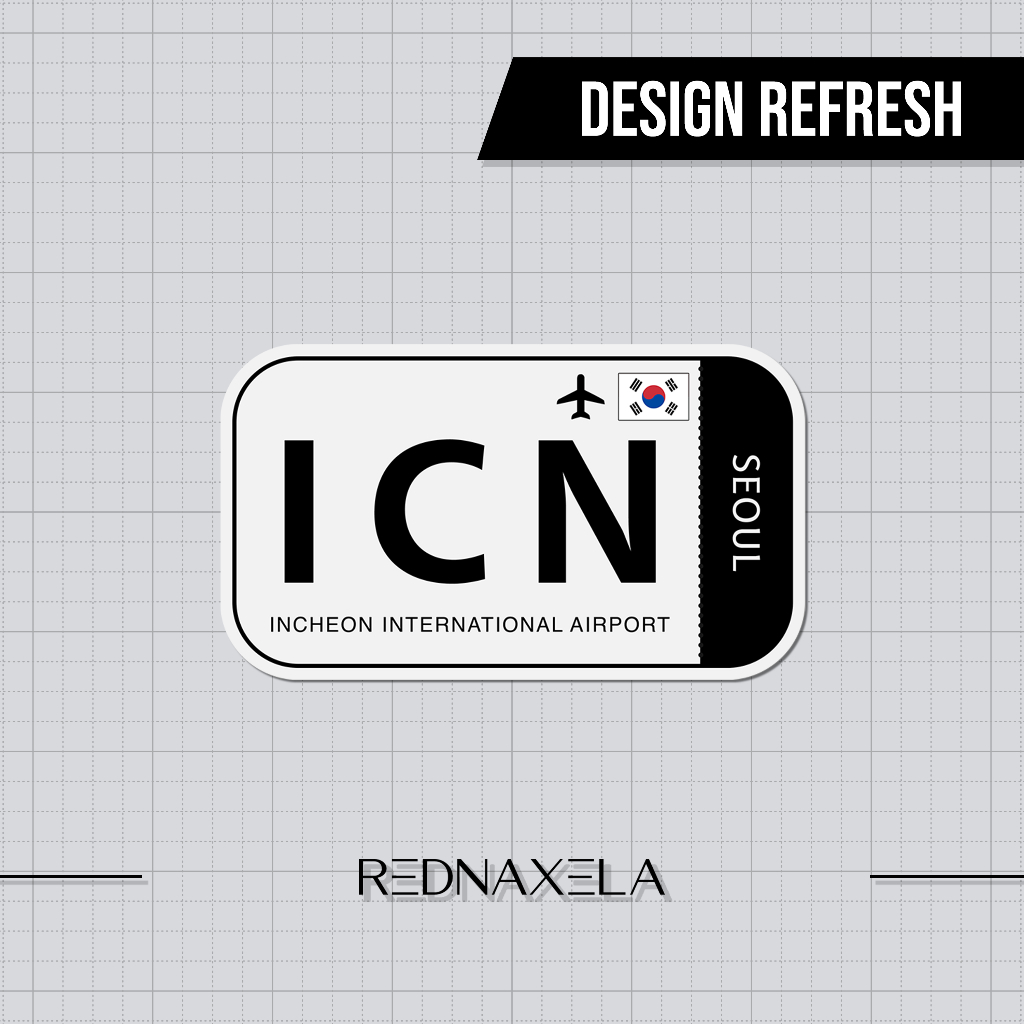 Incheon International Airport Code ICN Sign Sticker Vinyl Sticker ...