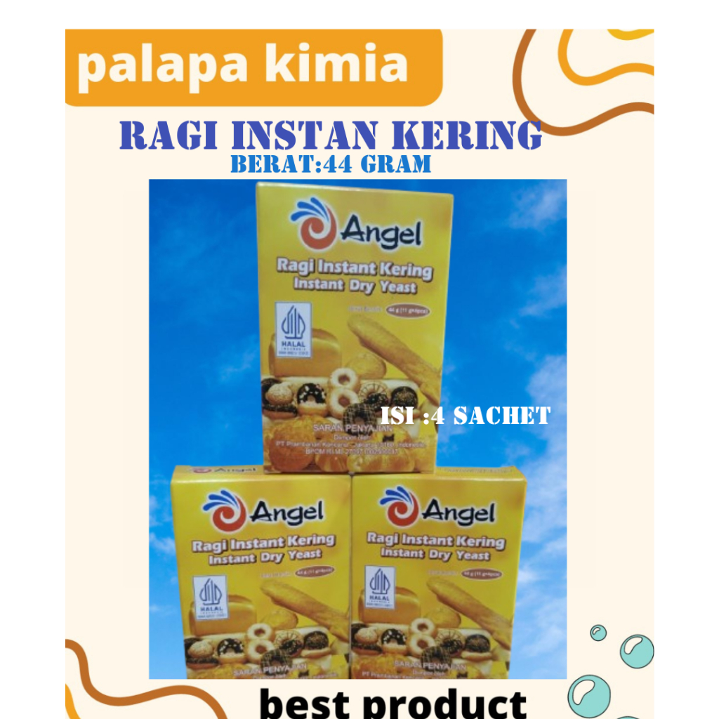 Angel Dry Instant Yeast 1 Box (44Gr) And 1 SACHET (11Gr) | Shopee Malaysia