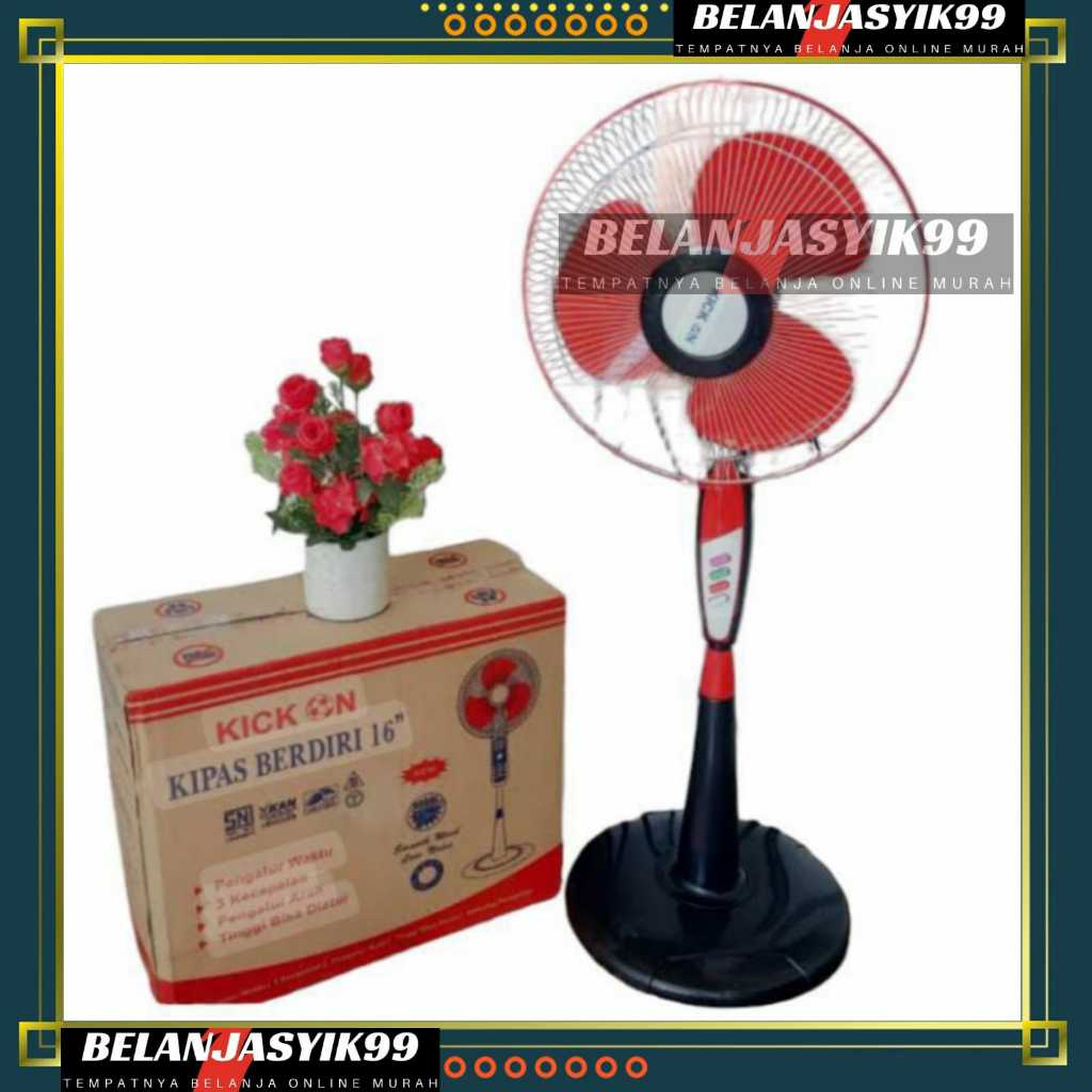 Kick ON 16INCH STANDING FAN / 16" ELECTRIC FAN STANDING ROUND LEGS ...