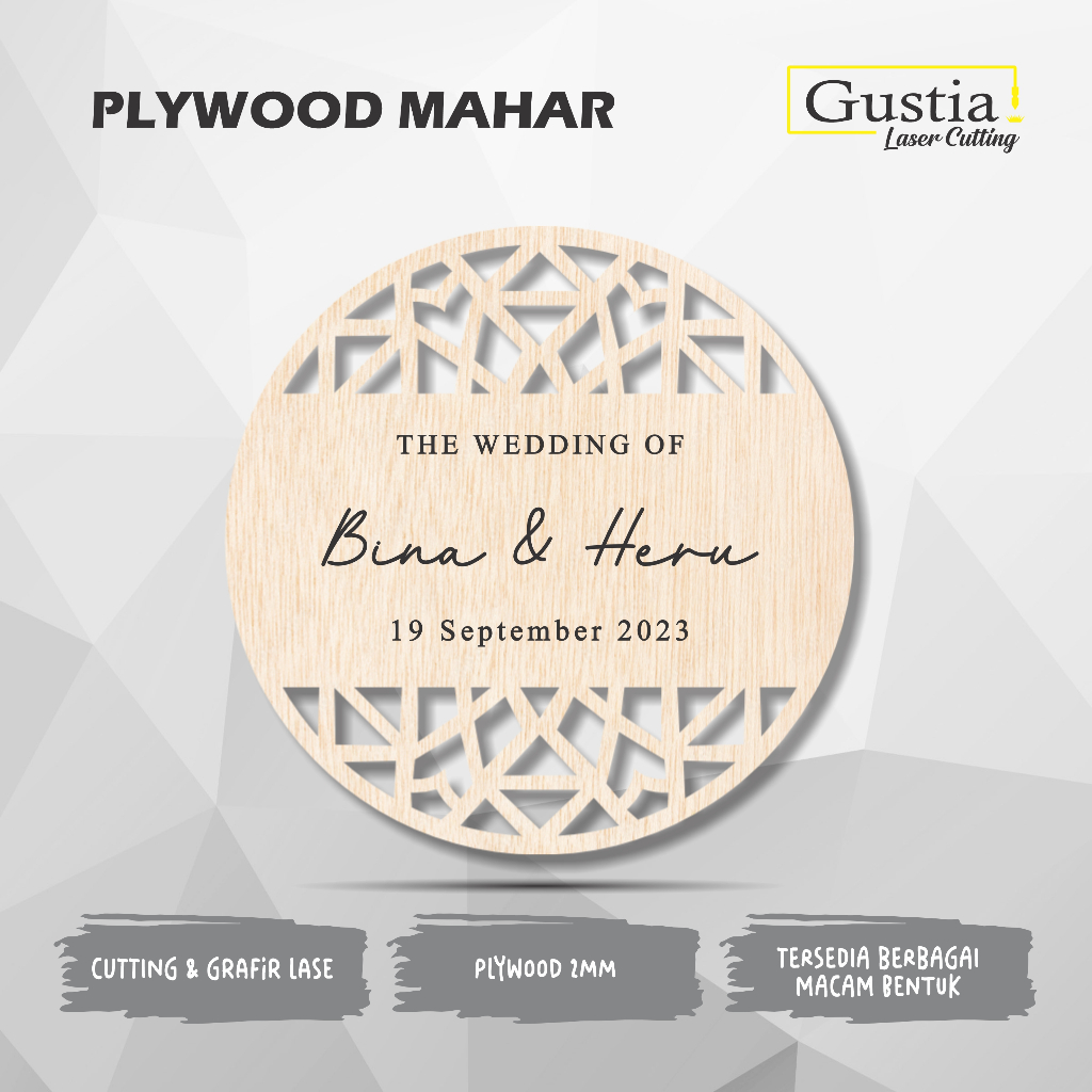 KAYU Laser Cut Engraved Name Mahar Mandala | Wedding Ceremony | Gifts ...