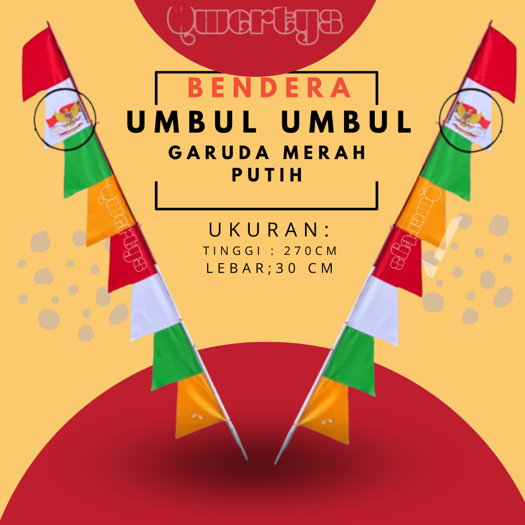 MERAH PUTIH Qwertys - Garuda Red and White Pennant Saw 8 Leaves Wave ...