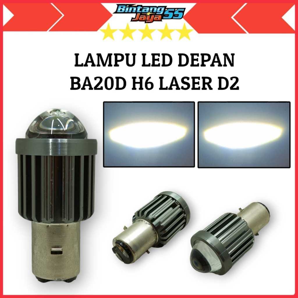 Universal D2 BA20D hi/low Laser LED Headlight All Motorcycles Socket H6 ...