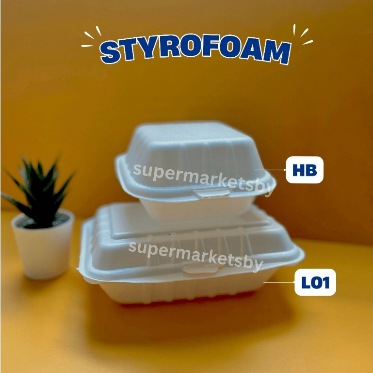 PUTIH Food Cork Styrofoam / Lunch Box White Cork Foam / Styrofoam Fried ...