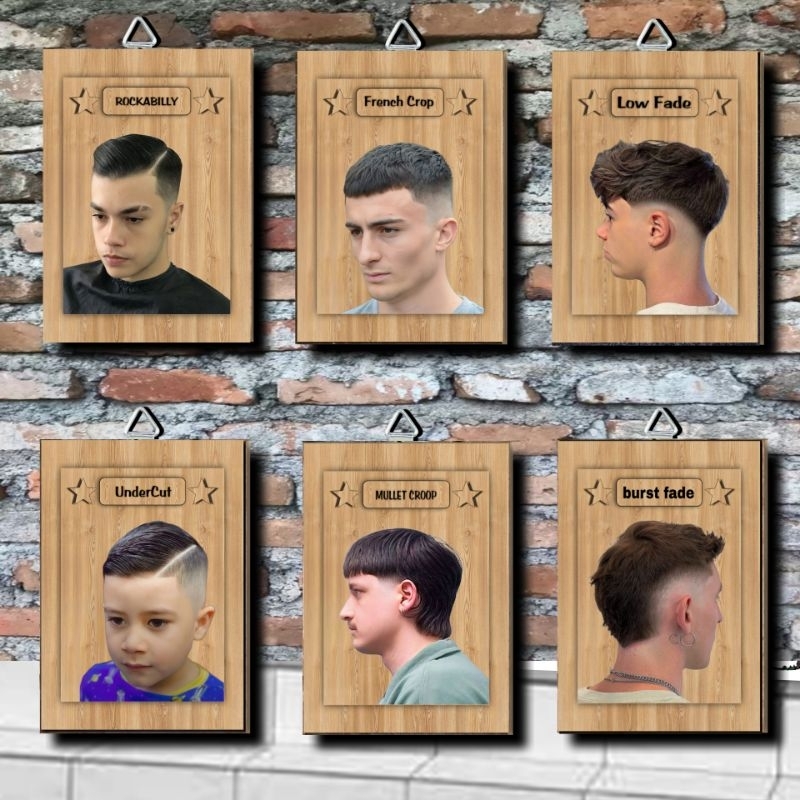 HIASAN DINDING KAYU Hd WOOD MDF BARBERSHOP WALL DECORATION | Shopee ...