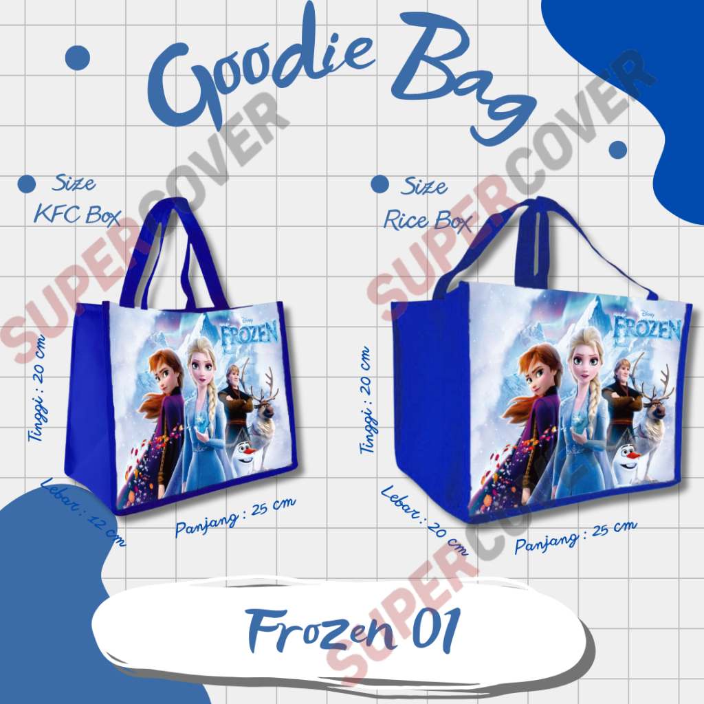 Frozen Image Goodie Bag 01 in Dark Blue, Frozen Characters in Dark Blue ...