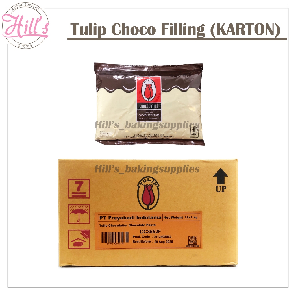 ( Carton ) TULIP CHOCOLATE PASTE 1 KG (CONTAINS 12 pcs) / BREAD FILLING ...
