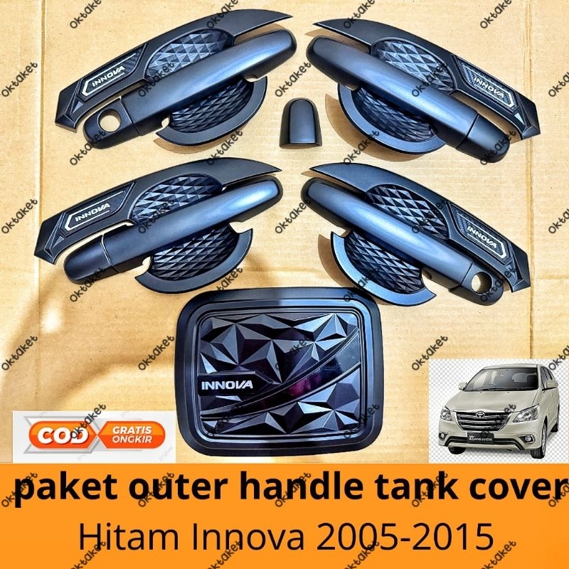 HITAM Outer handle tank cover package old innova grand innova 2004 2008 ...