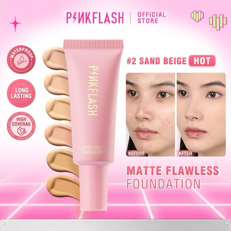 Pink flash lasting matte foundation | Shopee Malaysia