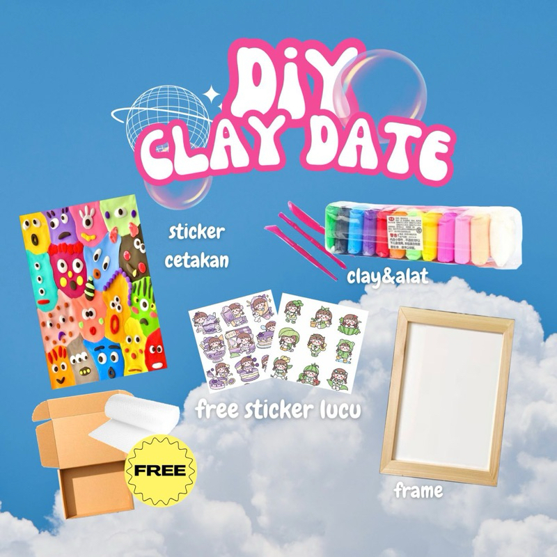 Diy CLAY DATE | Date CLAY Ideas | Frame CLAY KIT 1set | Clay IN FRAME ...
