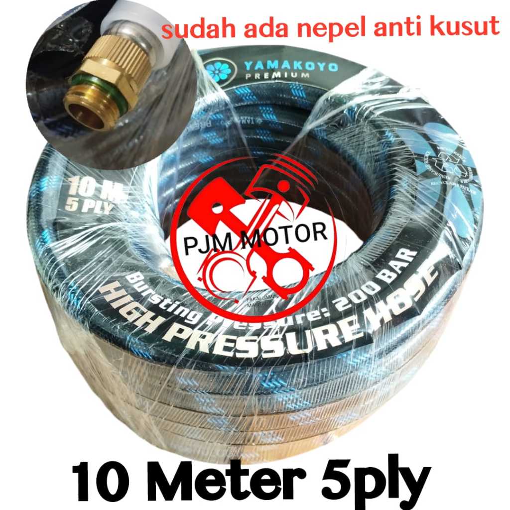 MESIN HITAM 5ply 10meter PRESSURE HOSE air HOSE Water HOSE Compressor ...