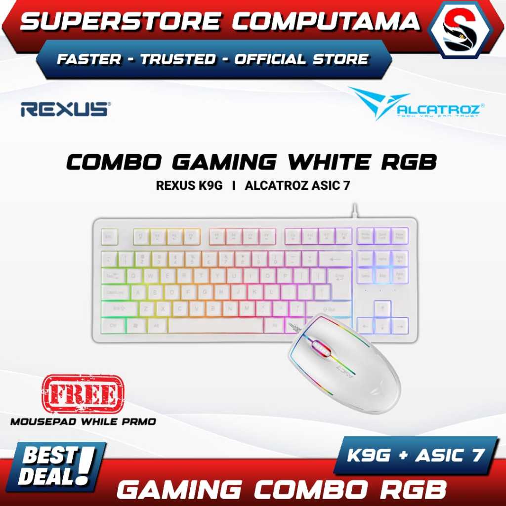 Gaming Keyboard Rexus K9G Fortress TKL RGB Gaming Keyboard Combo WHITE ...