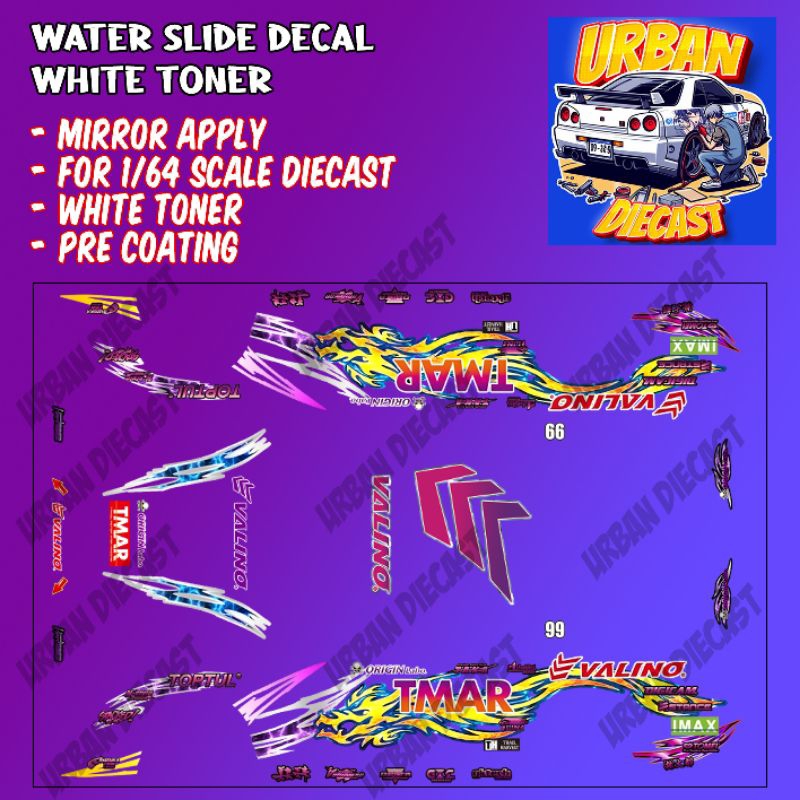 Hot wheels decal white toner drift taka 1 | Shopee Malaysia
