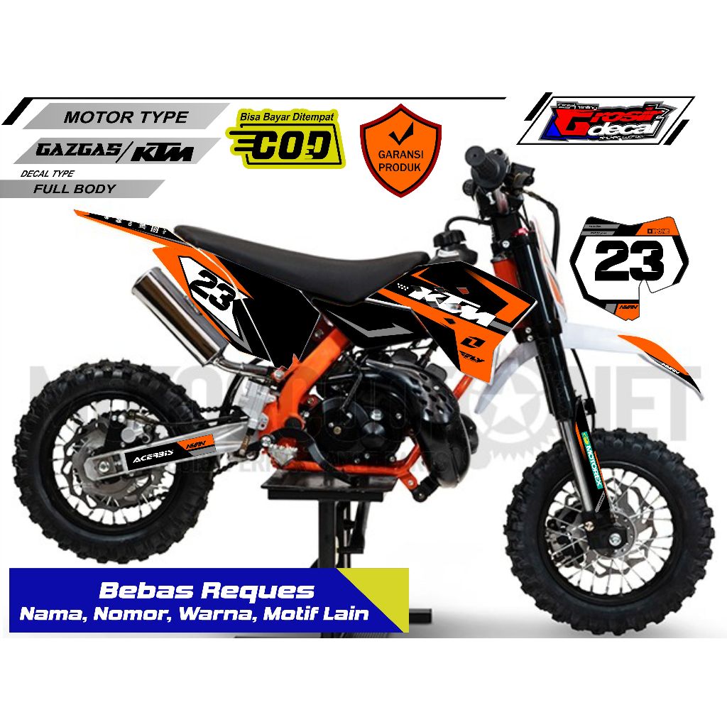 Gazgas 50cc / Ktm 50cc / SSR 50cc Full Body Trail Striping Sticker ...