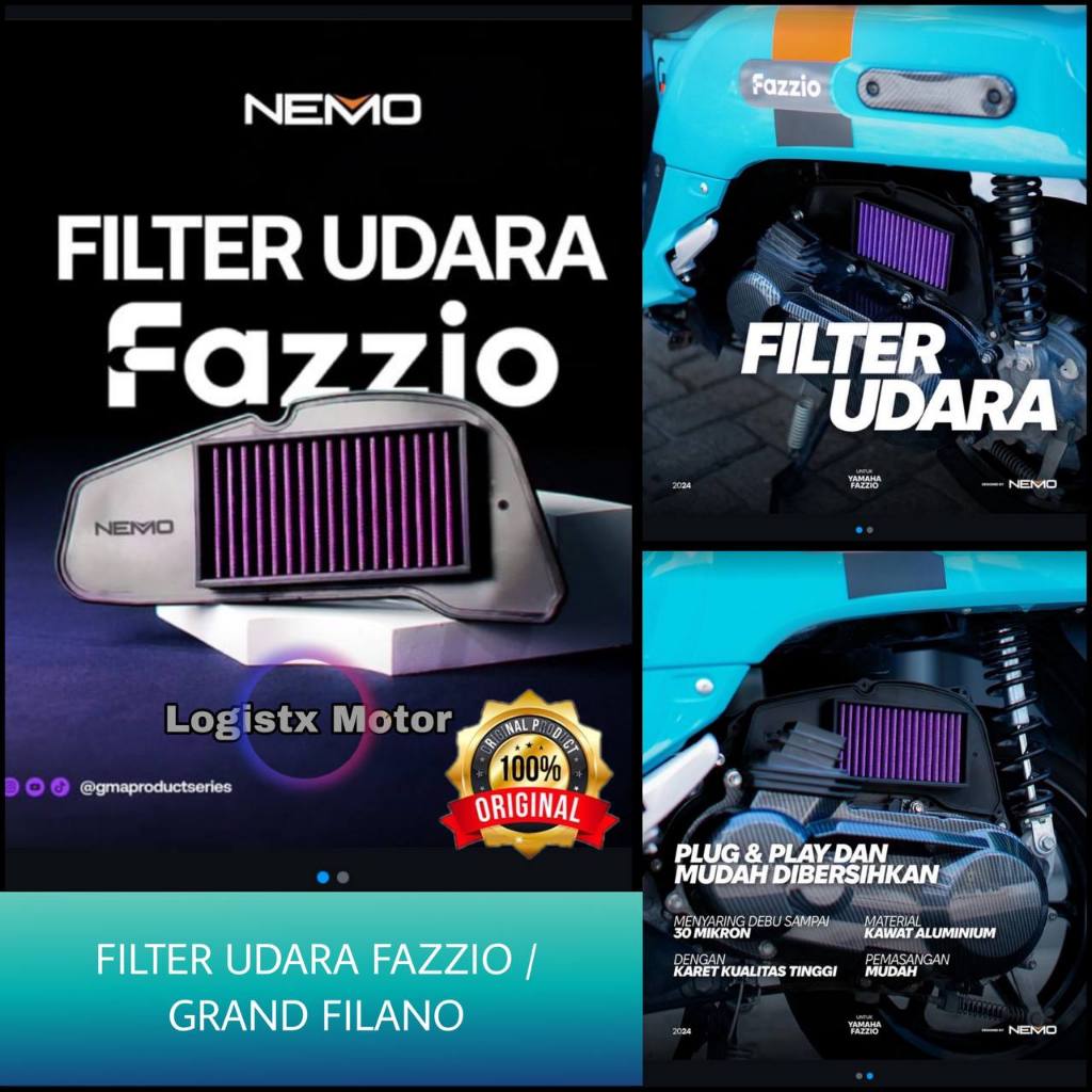 Nemo AIR FILTER ORIGINAL FAZZIO / GRAND FILANO 125 AIR FILTER 2024 2023 2022 YAHAMA | Shopee ...