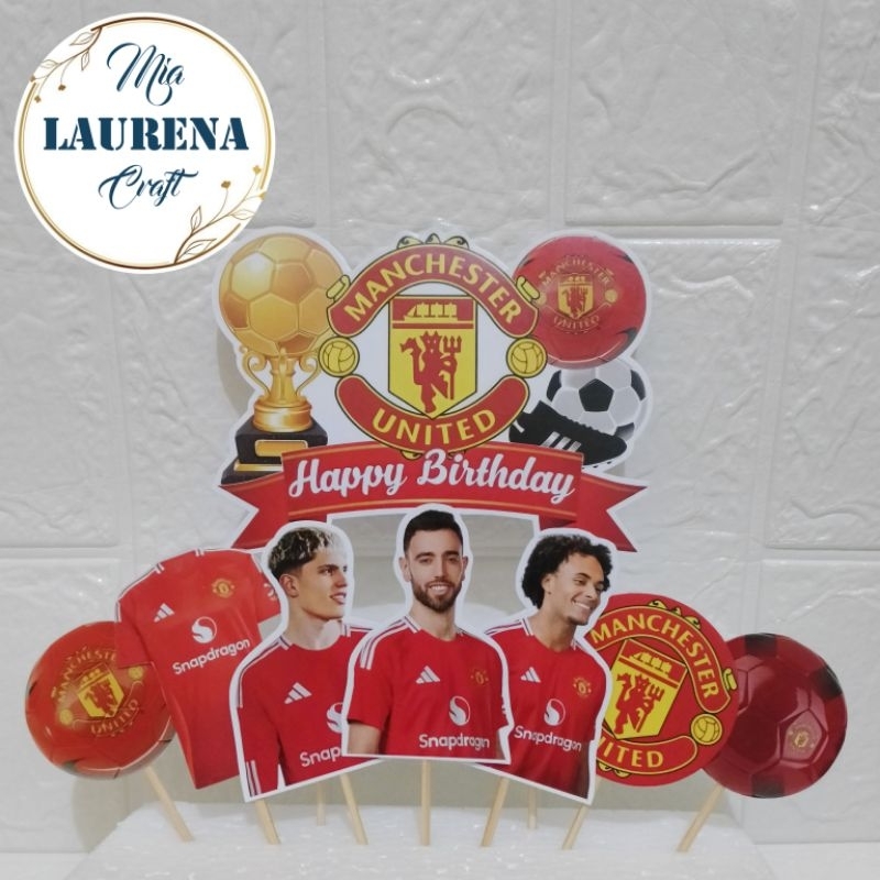 Birthday cake topper, birthday cake decoration, manchester united ...