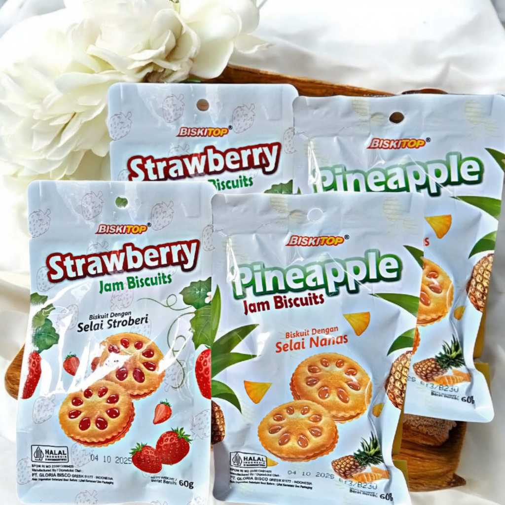 [ANEKA] Biskitop Biscuits Jam Strawberry/Pineapple Flavor Variant Net ...